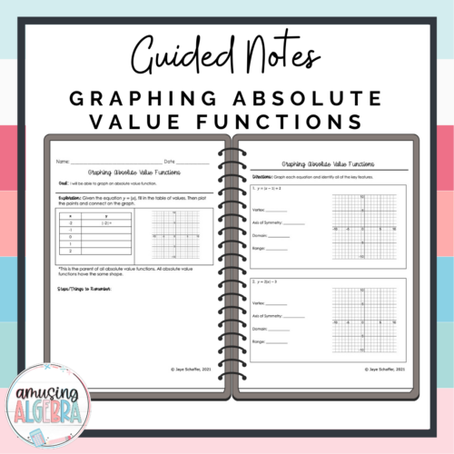 Algebra 1 Graphing Absolute Value Functions Guided Notes | Made By Teachers
