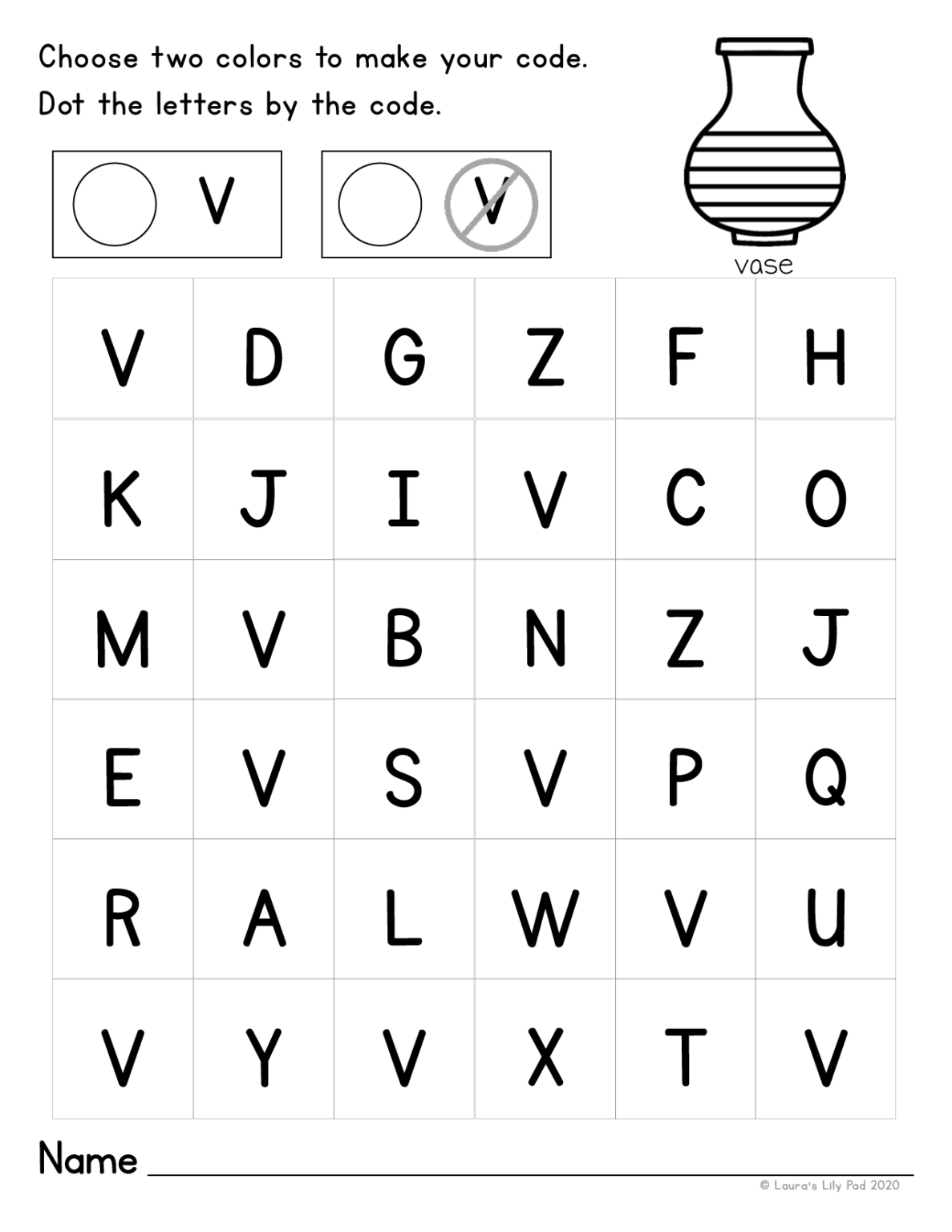 Alphabet Letter V Dot Marker Center | Made By Teachers