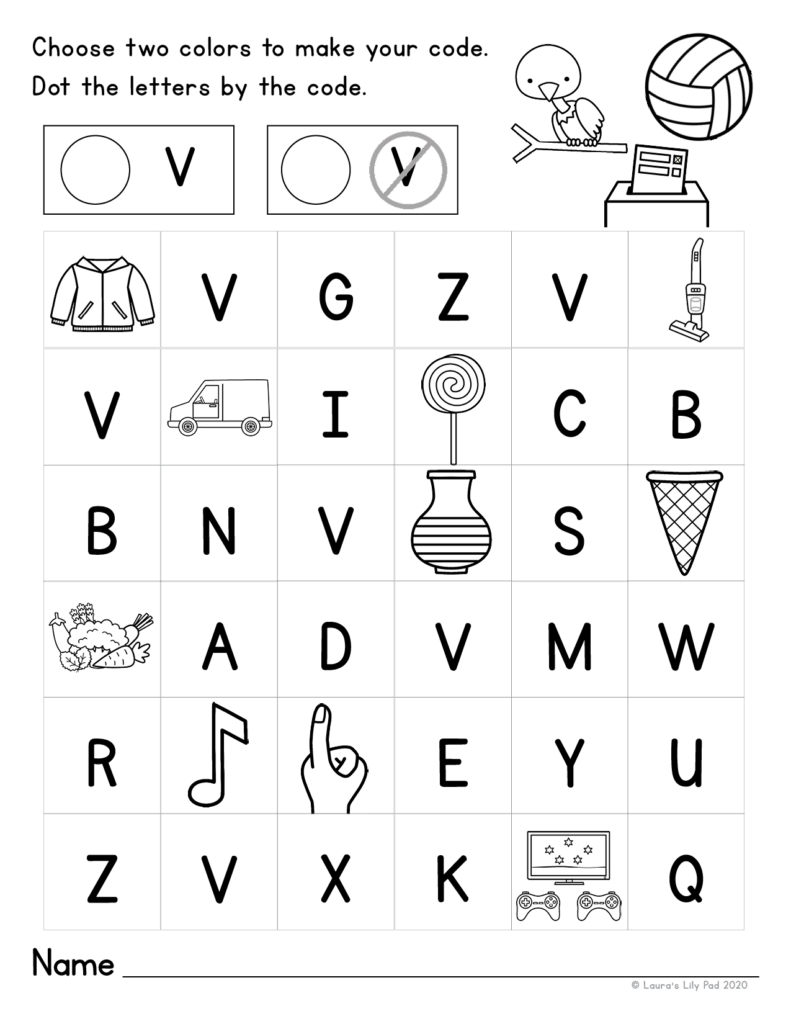 Alphabet Letter V Dot Marker Center | Made By Teachers