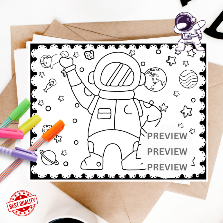 Space Coloring Sheets for Kids | Planets, Rockets, Astronauts | Stress ...