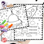 Space Coloring Sheets for Kids | Planets, Rockets, Astronauts | Stress ...