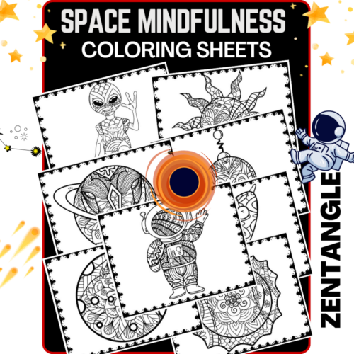 Zentangle Space Mindfulness Coloring Sheets| Stress Relief | Made By ...