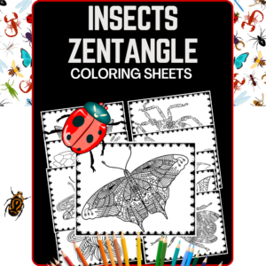 Zentangle Insect & Bugs Coloring Sheets ,Mindfulness Stress Relief ...