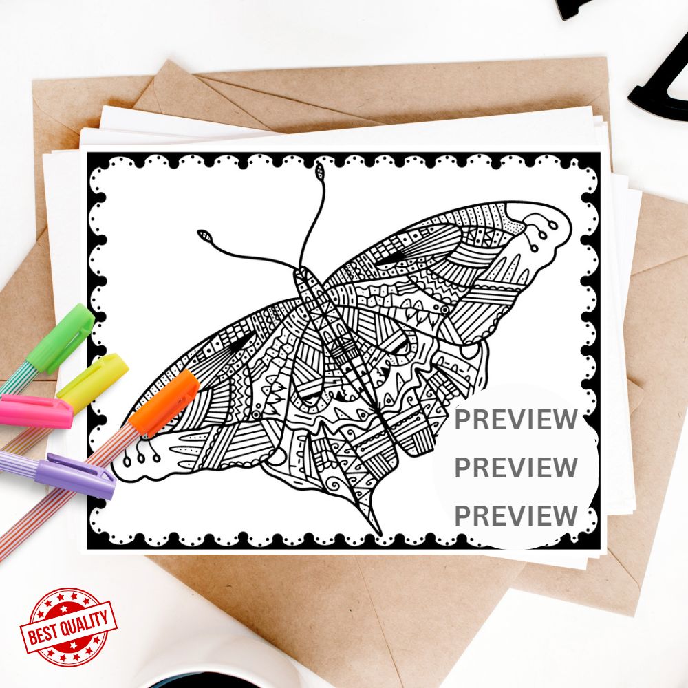 Zentangle Insect & Bugs Coloring Sheets ,Mindfulness Stress Relief ...