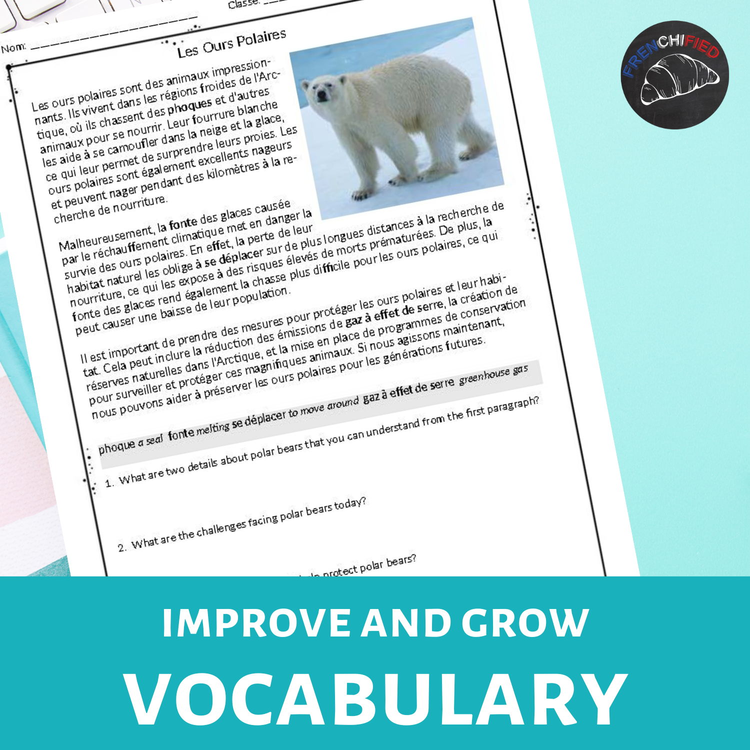 Short French reading passages - Les animaux | Made By Teachers