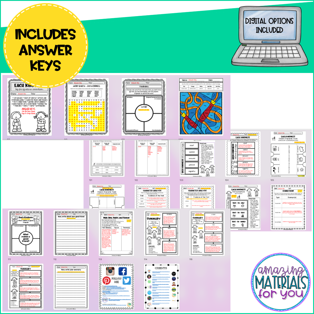 Each Kindness Book Companion | Made By Teachers