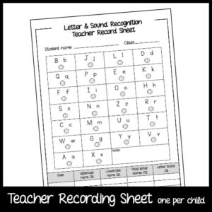 Uppercase, Lowercase & Sound Recognition Assessment with Parent Communication | Made By Teachers