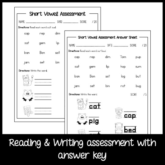 Short Vowel Assessment | Parent Communication Letter | Home Practice ...