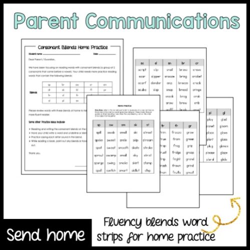 Consonant Blends Assessment | Parent Communication Letter | Home ...