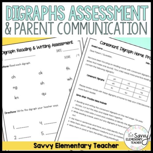 Consonant Digraphs Assessment | Parent Communication Letter | Home ...