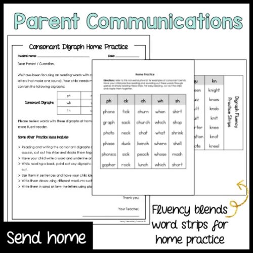 Consonant Digraphs Assessment | Parent Communication Letter | Home ...