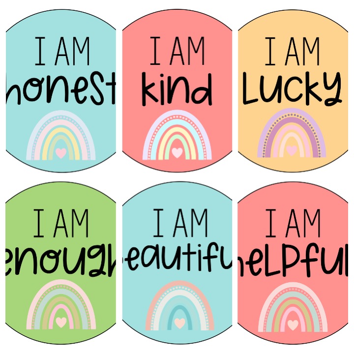 Positive Affirmation Mirror | Rainbows, Bright and Colourful Positivity ...