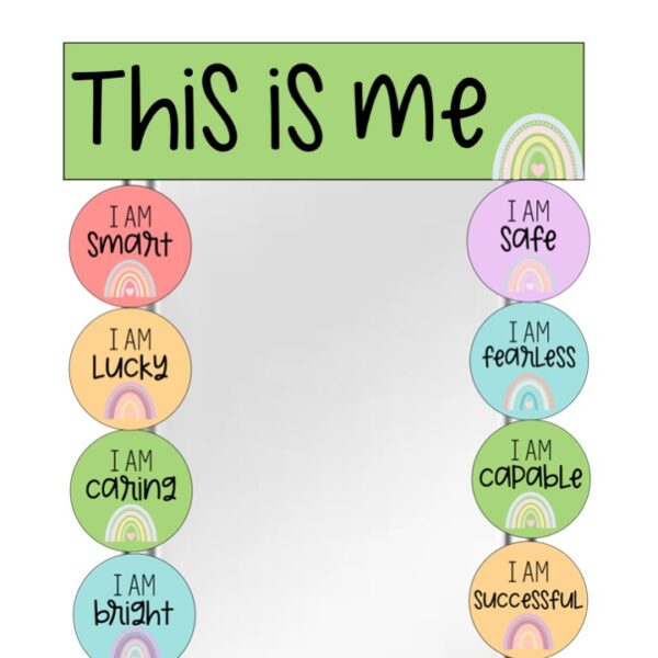 Positive Affirmation Mirror | Rainbows, Bright and Colourful Positivity ...