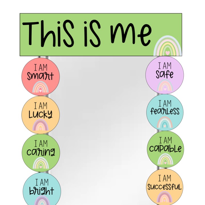 Positive Affirmation Mirror | Rainbows, Bright and Colourful Positivity ...