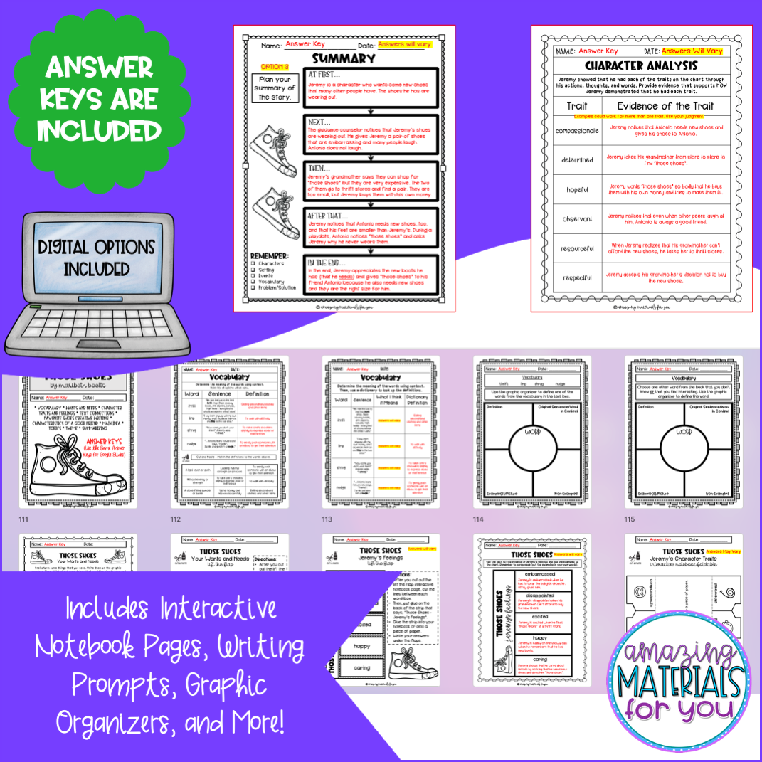 Those Shoes Book Companion | Made By Teachers