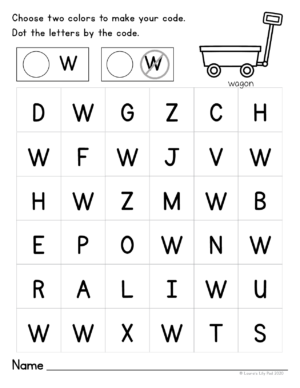 Alphabet Letter W Dot Marker Center | Made By Teachers