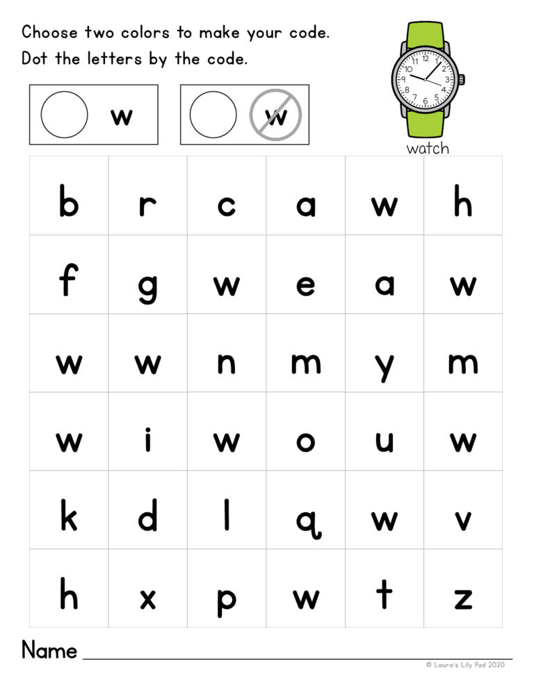 Alphabet Letter W Dot Marker Center | Made By Teachers