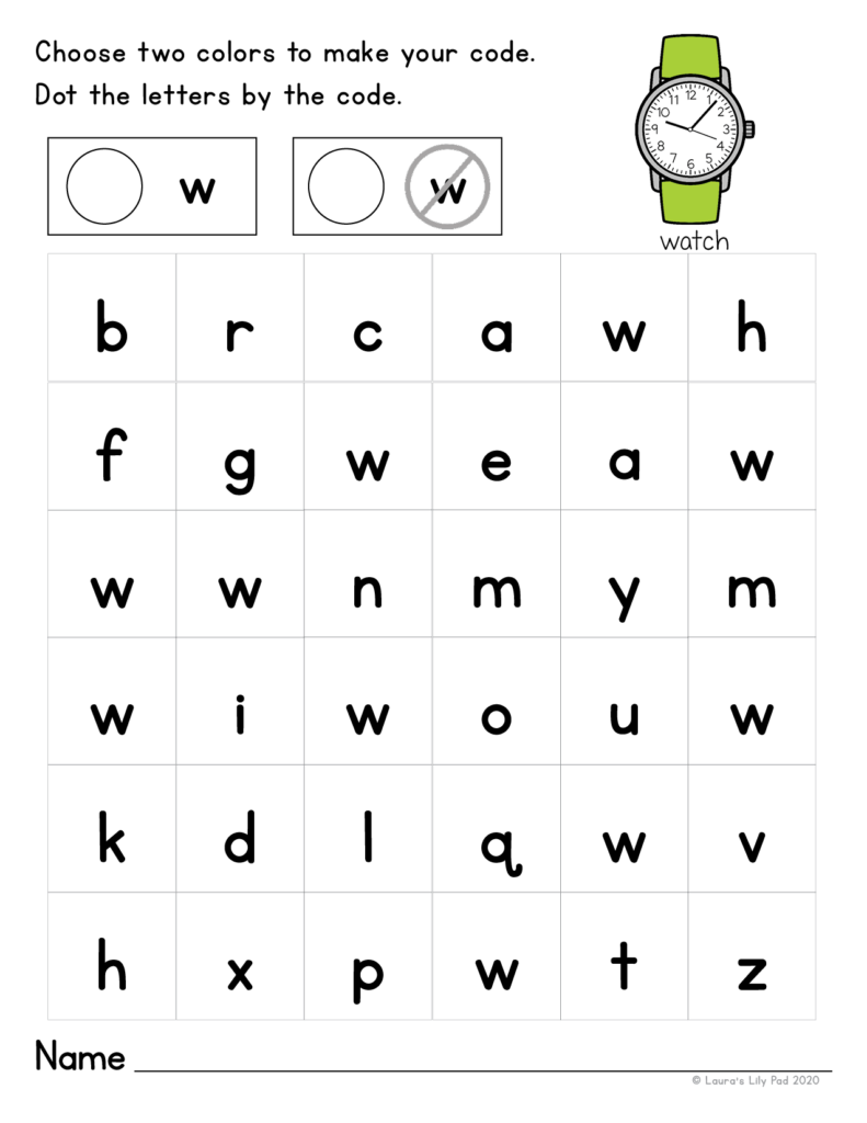 Alphabet Letter W Dot Marker Center | Made By Teachers