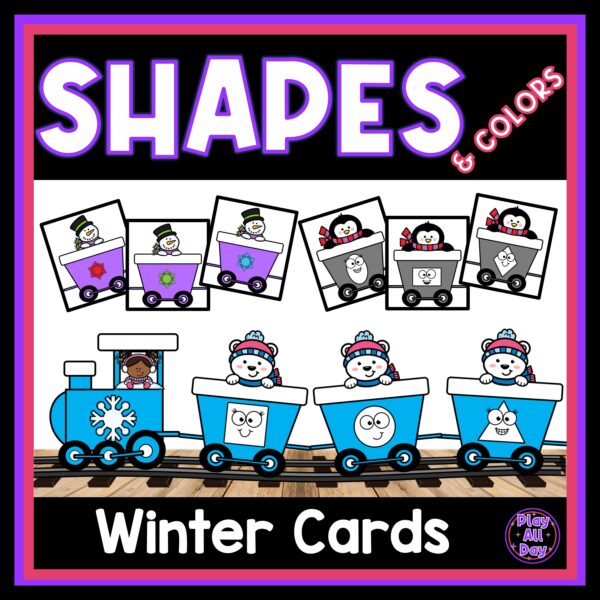 Winter 2D Shapes and Colors Train | 2D Shapes and Colour Cards | Made ...