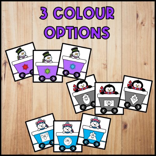 Winter 2D Shapes and Colors Train | 2D Shapes and Colour Cards | Made ...