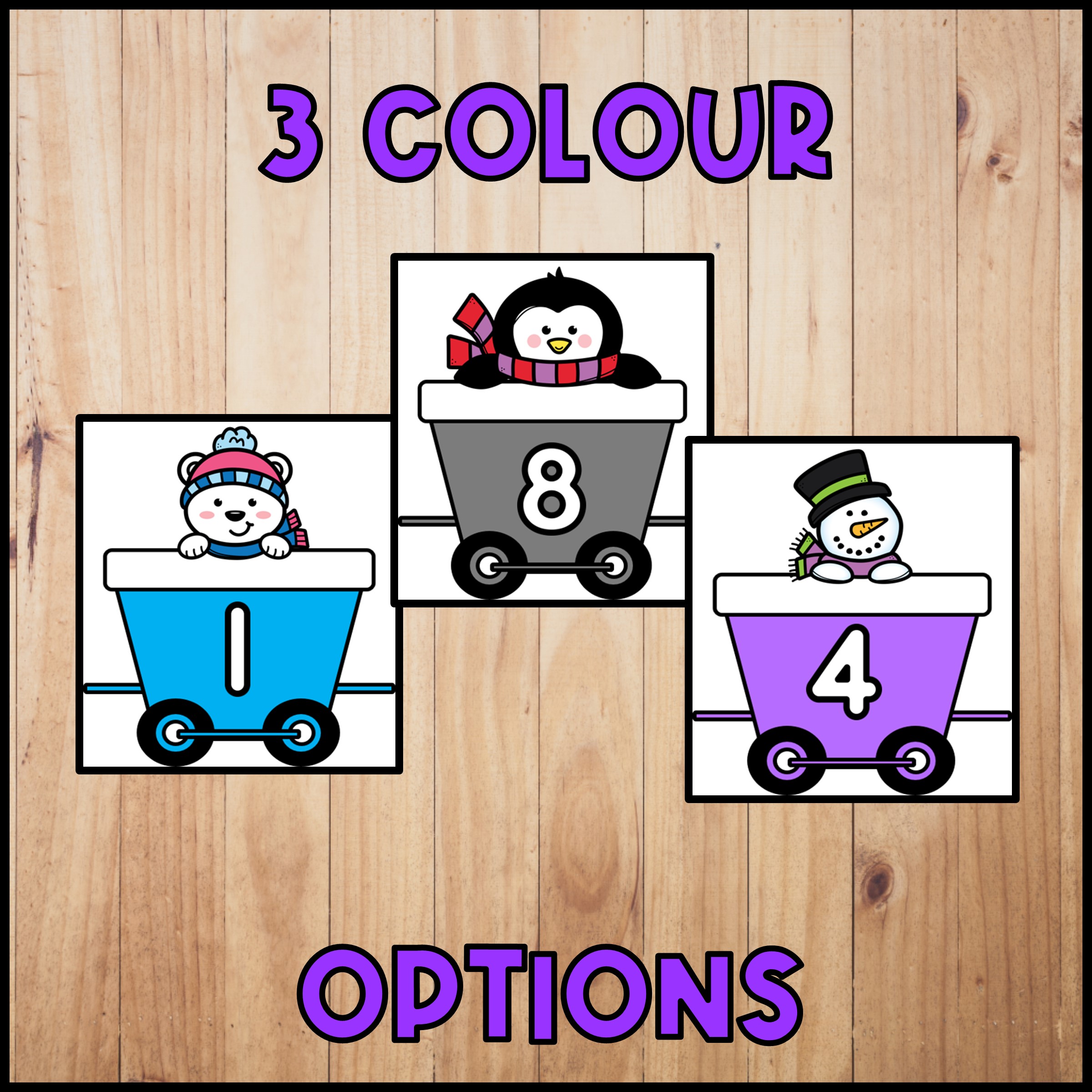 Winter Number Train | Number Cards 0 to 20 | Made By Teachers