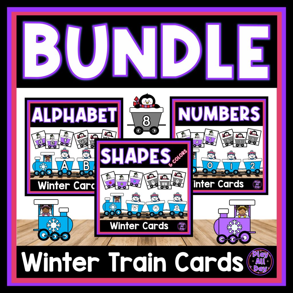 Winter Train Cards BUNDLE – Alphabet, Numbers, Shapes, Colors | Made By ...