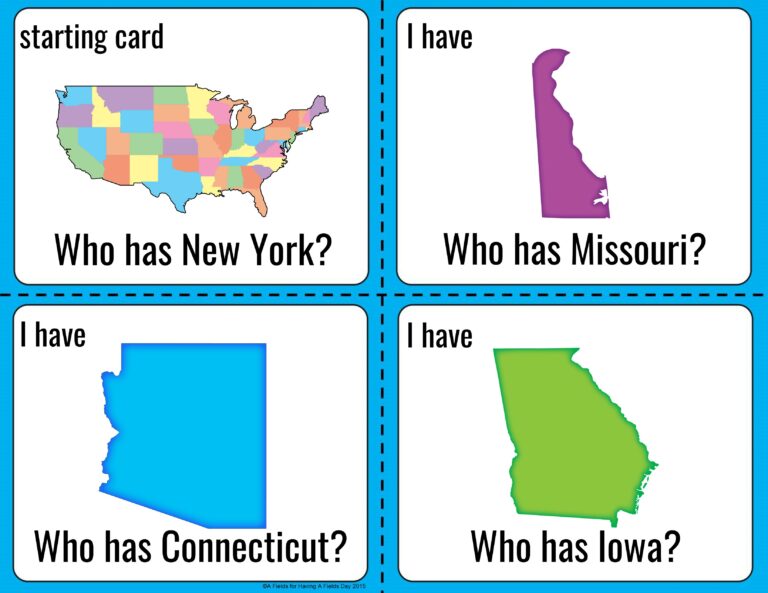 I Have Who Has States and Capitals Game | Made By Teachers
