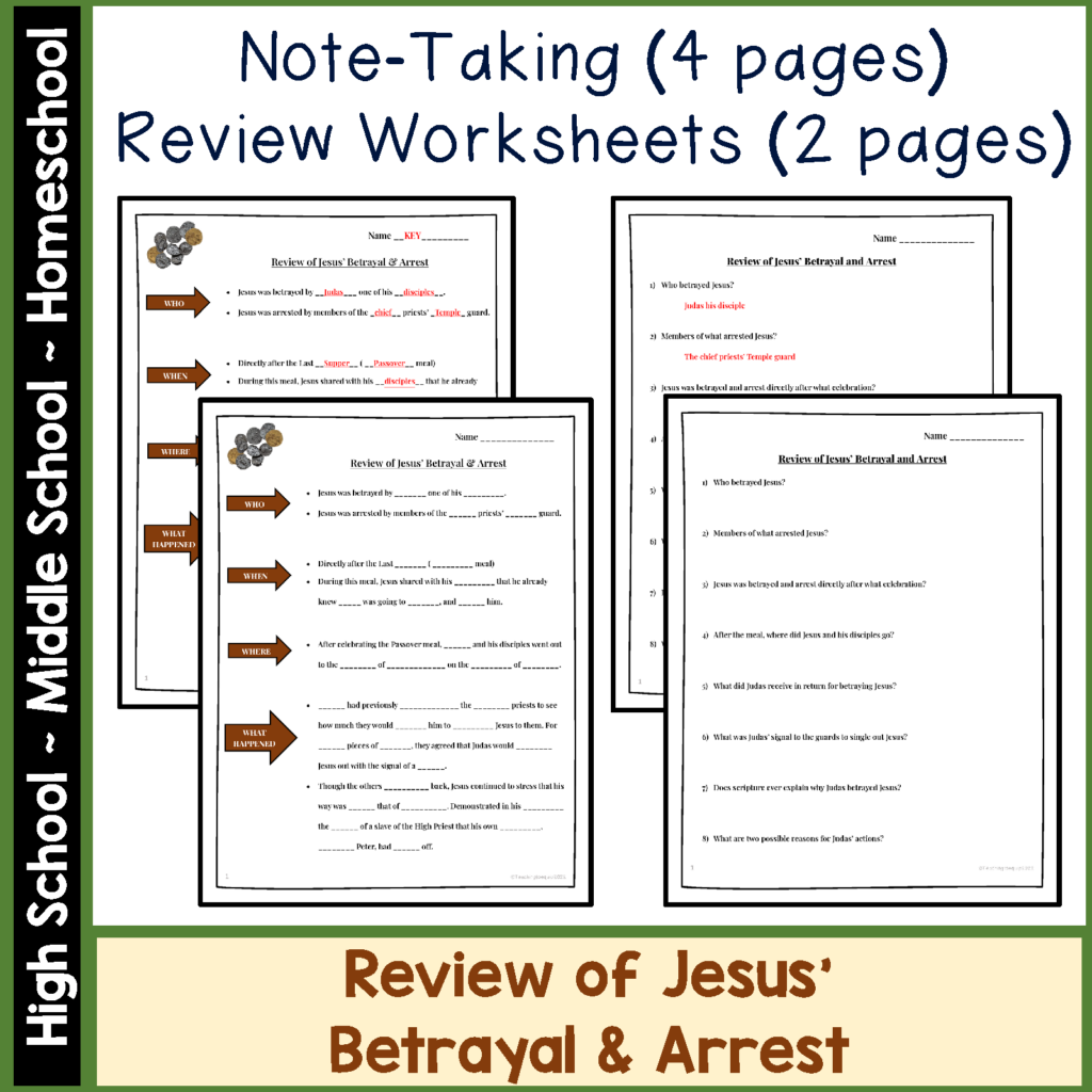 Review of Jesus Betrayal and Arrest Bible Overview Presentation with ...