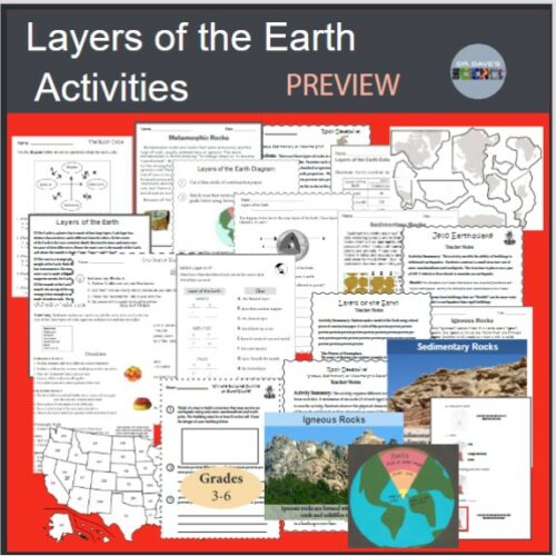 Layers of the Earth Activities Rock Cycle Tectonic Plates Earthquakes ...