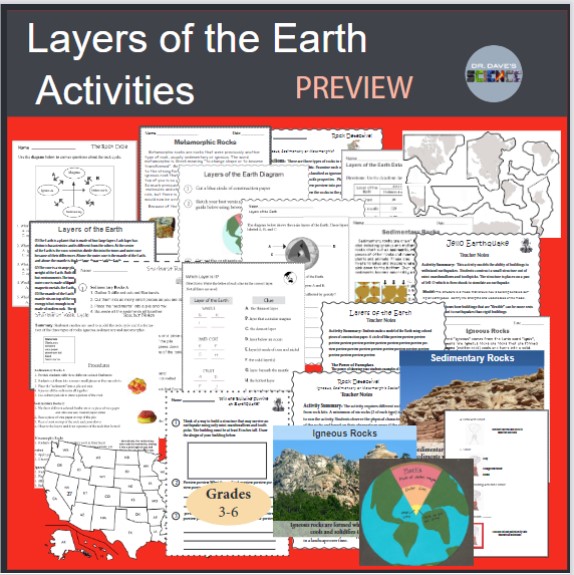 Layers of the Earth Activities Rock Cycle Tectonic Plates Earthquakes ...