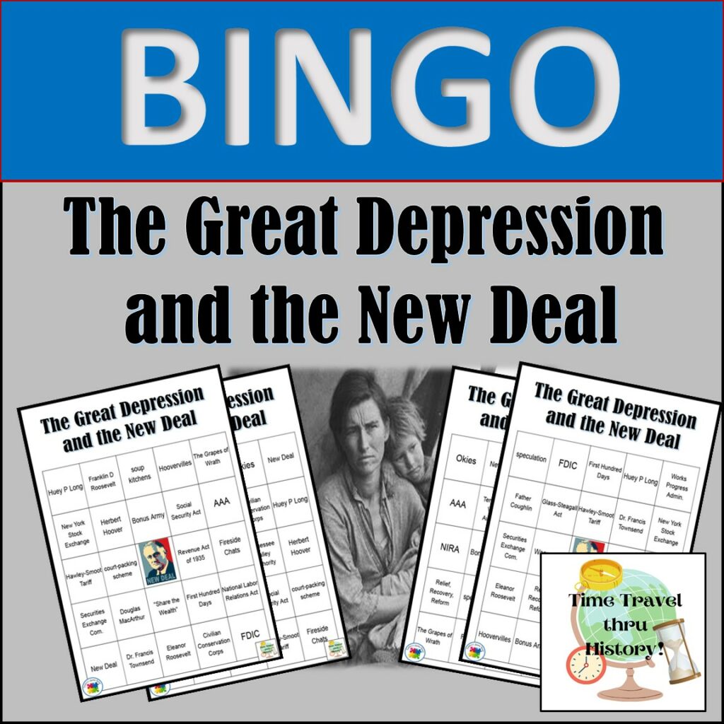 The Great Depression and New Deal BINGO Review Game | Made By Teachers