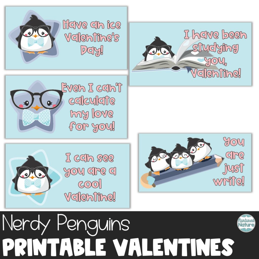 Printable Valentines for Students - Nerdy Penguin | Made By Teachers