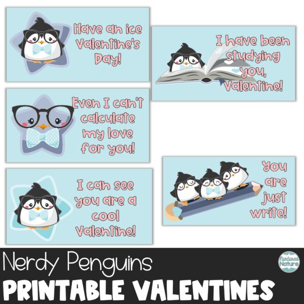 Printable Valentines for Students - Nerdy Penguin | Made By Teachers
