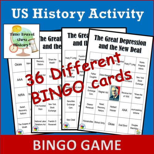 The Great Depression and New Deal BINGO Review Game | Made By Teachers