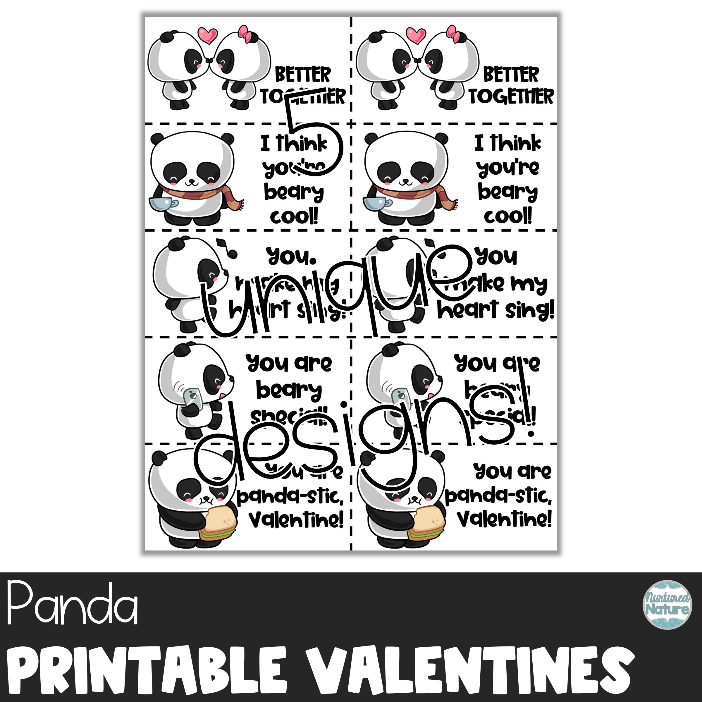 Panda Valentines Printable Cards for Students | Made By Teachers