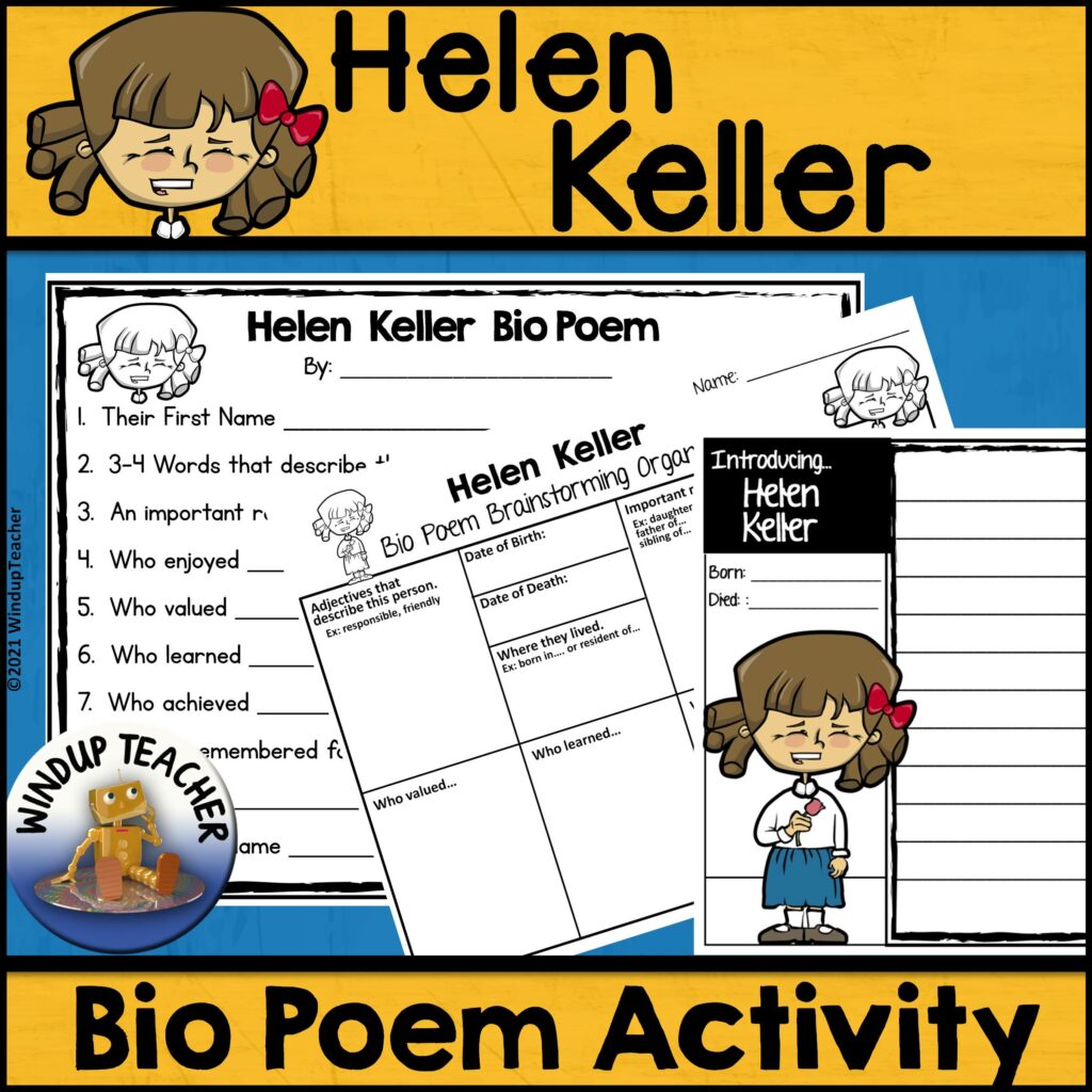 Helen Keller Poem Writing Activity | Made By Teachers