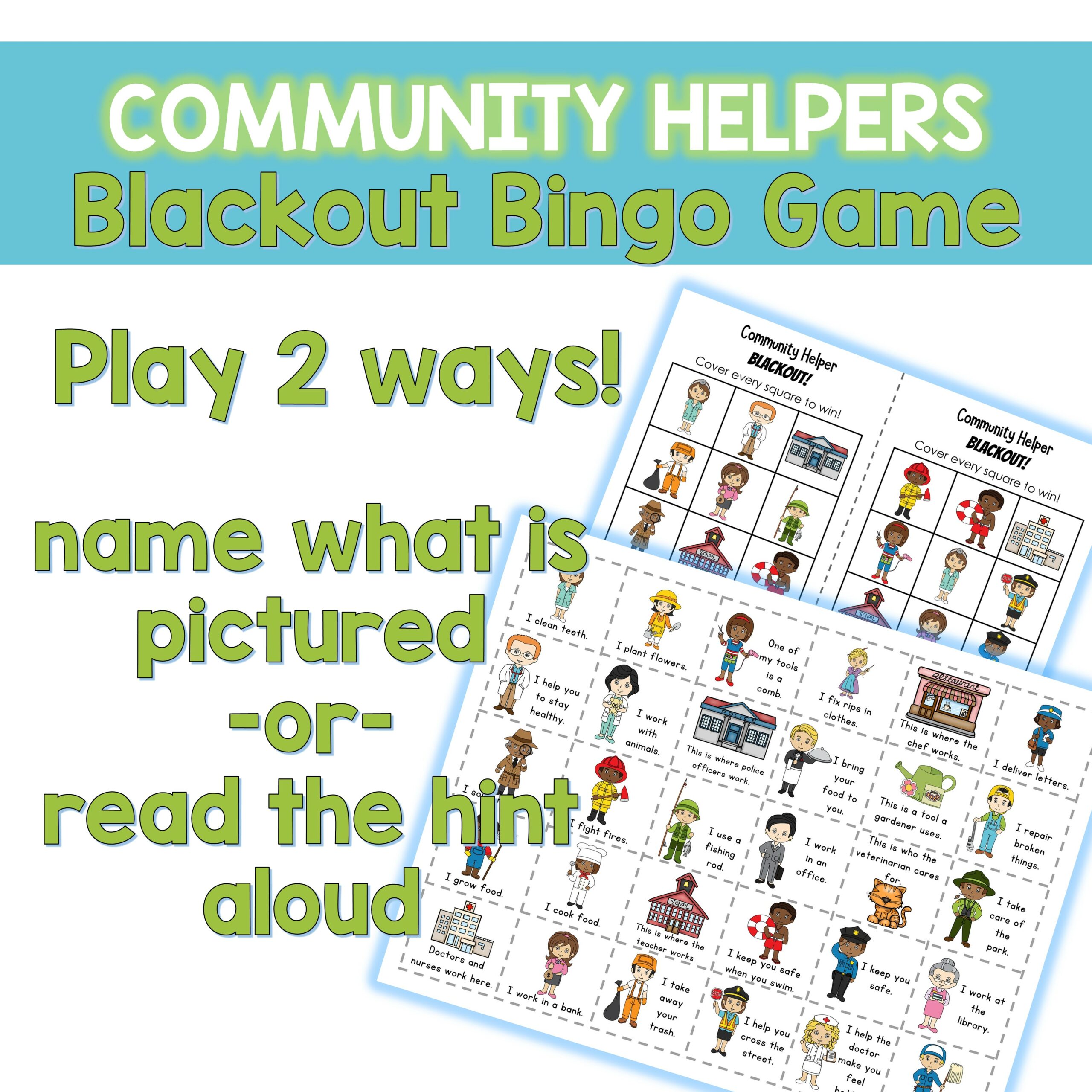 Community Helpers Bingo Game - Blackout! | Made By Teachers