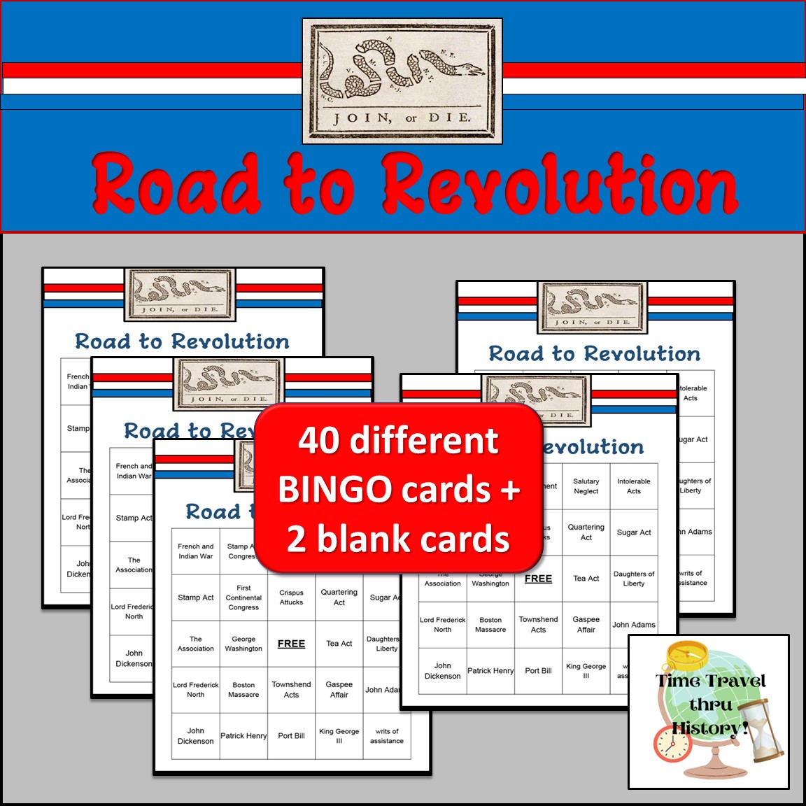 Causes of the American Revolution BINGO Review Game | Made By Teachers