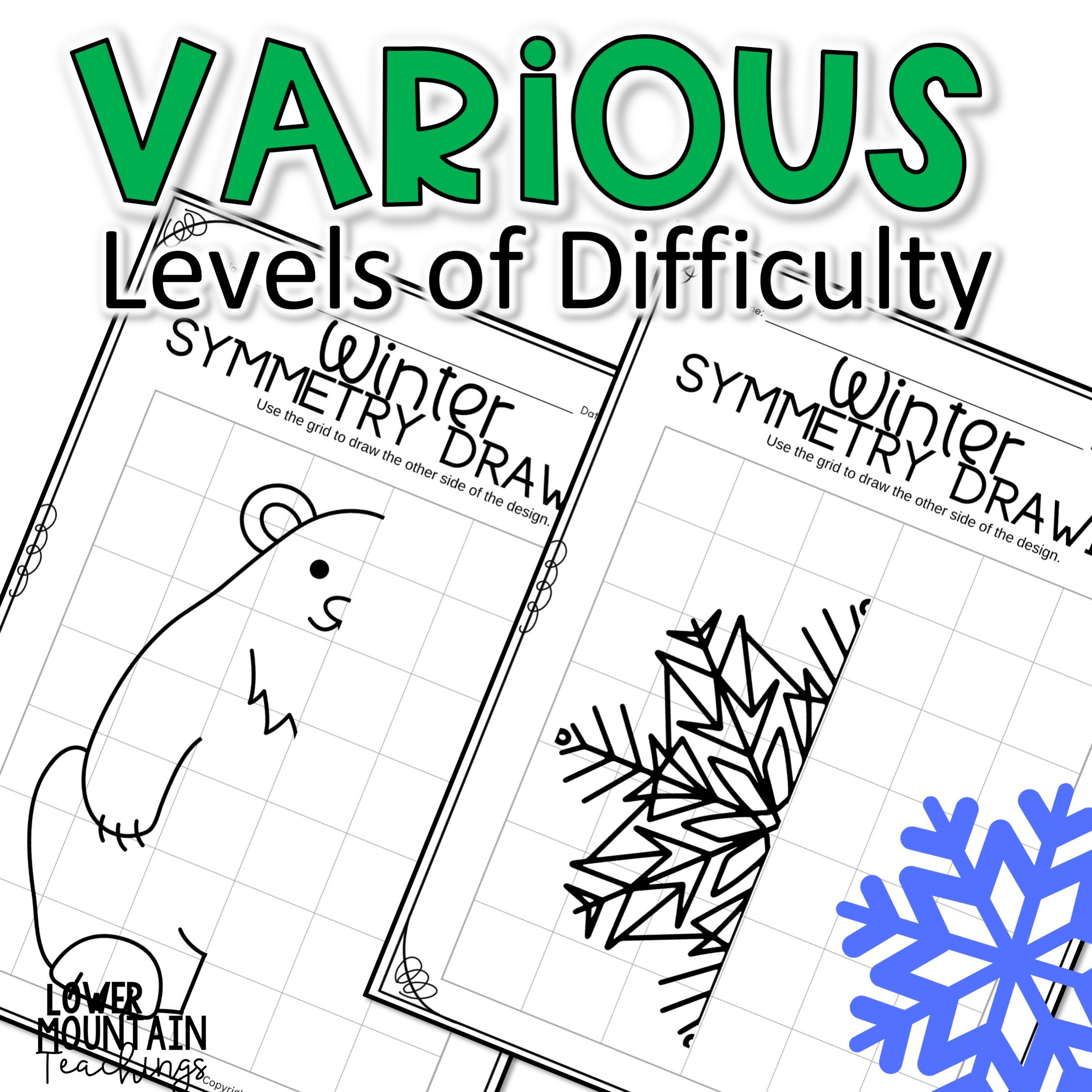 Symmetry Drawings Winter Themed | Made By Teachers