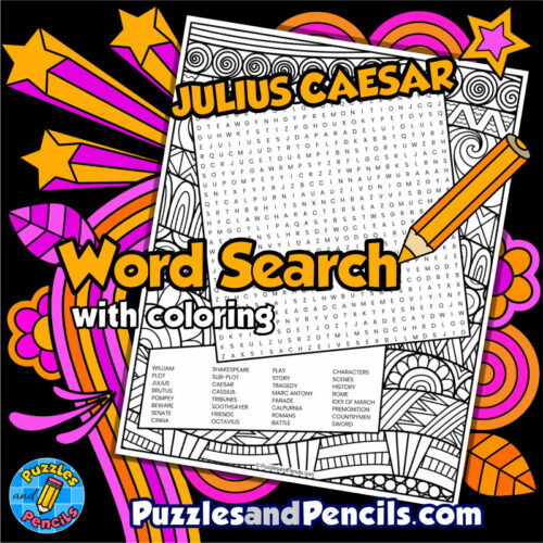 Julius Caesar Word Search Puzzle Activity Page | William Shakespeare ...