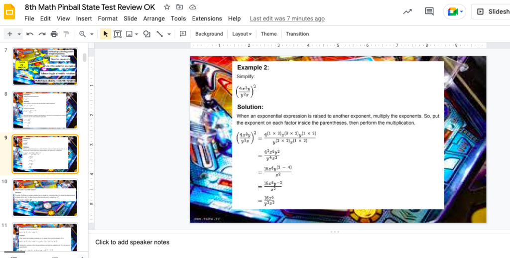 8th Math State Test Review (Oklahoma) - Pinball Challenge/Game | Made ...
