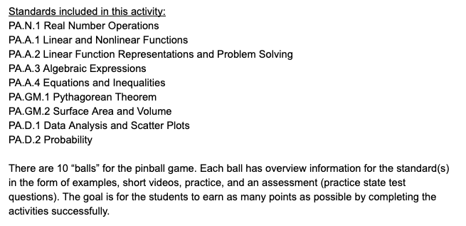8th Math State Test Review (Oklahoma) - Pinball Challenge/Game | Made ...