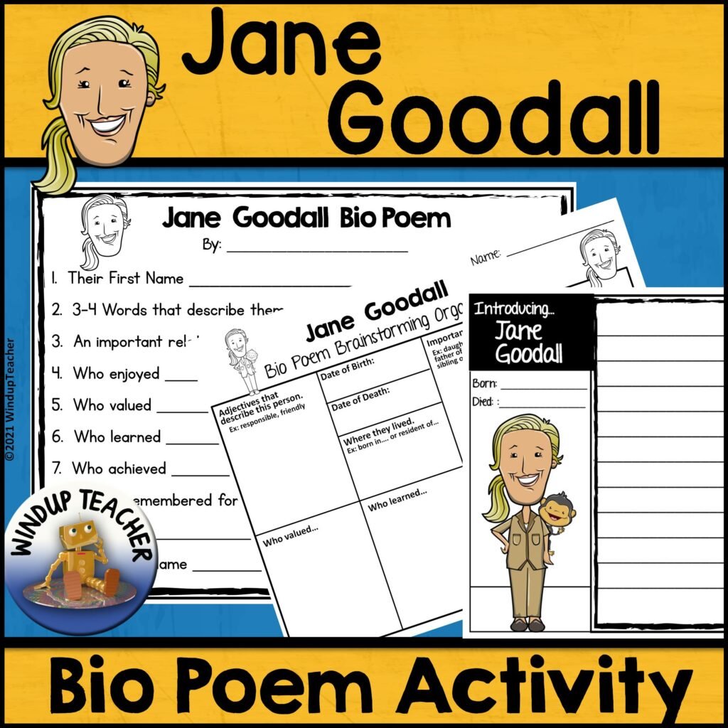 Jane Goodall Poem Writing Activity | Made By Teachers