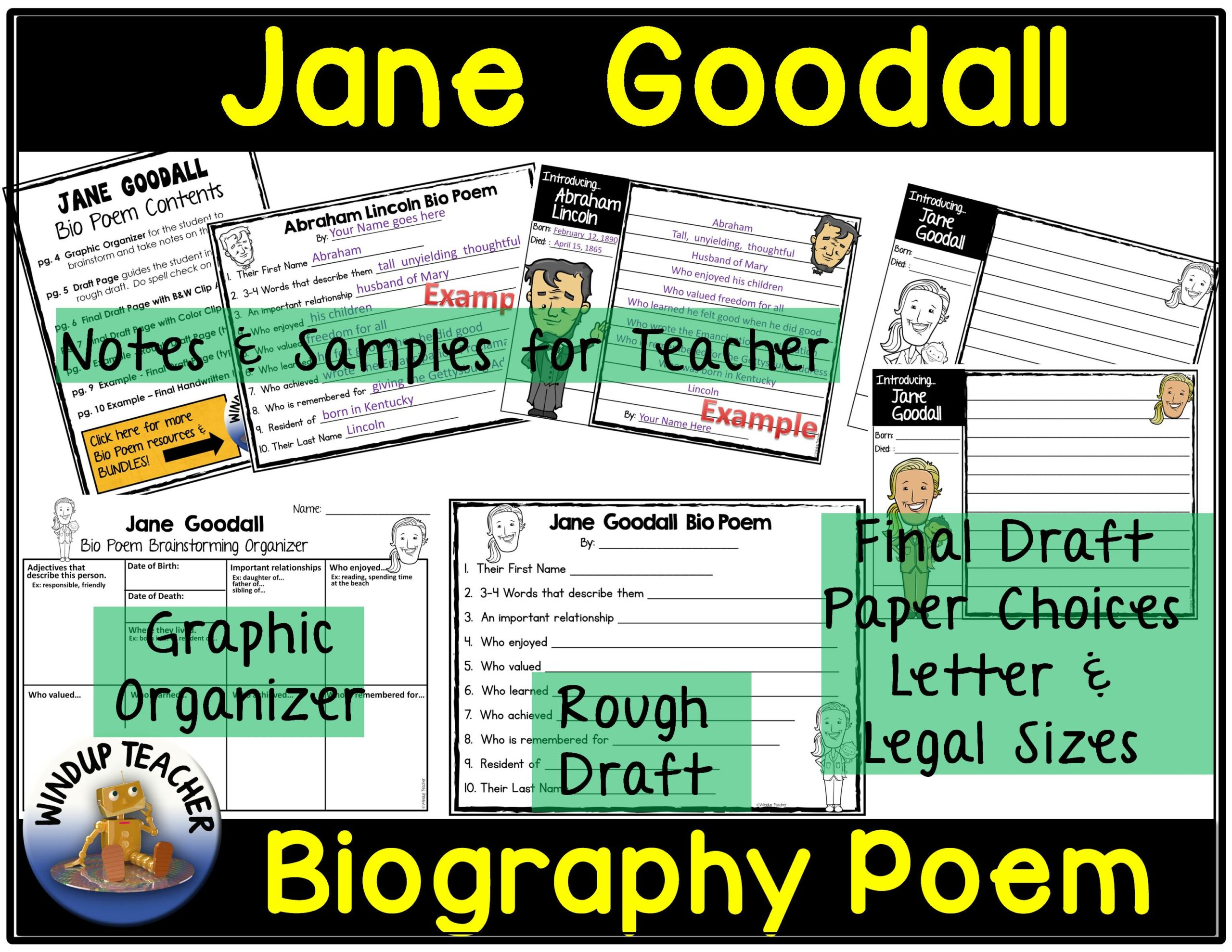 Jane Goodall Poem Writing Activity | Made By Teachers