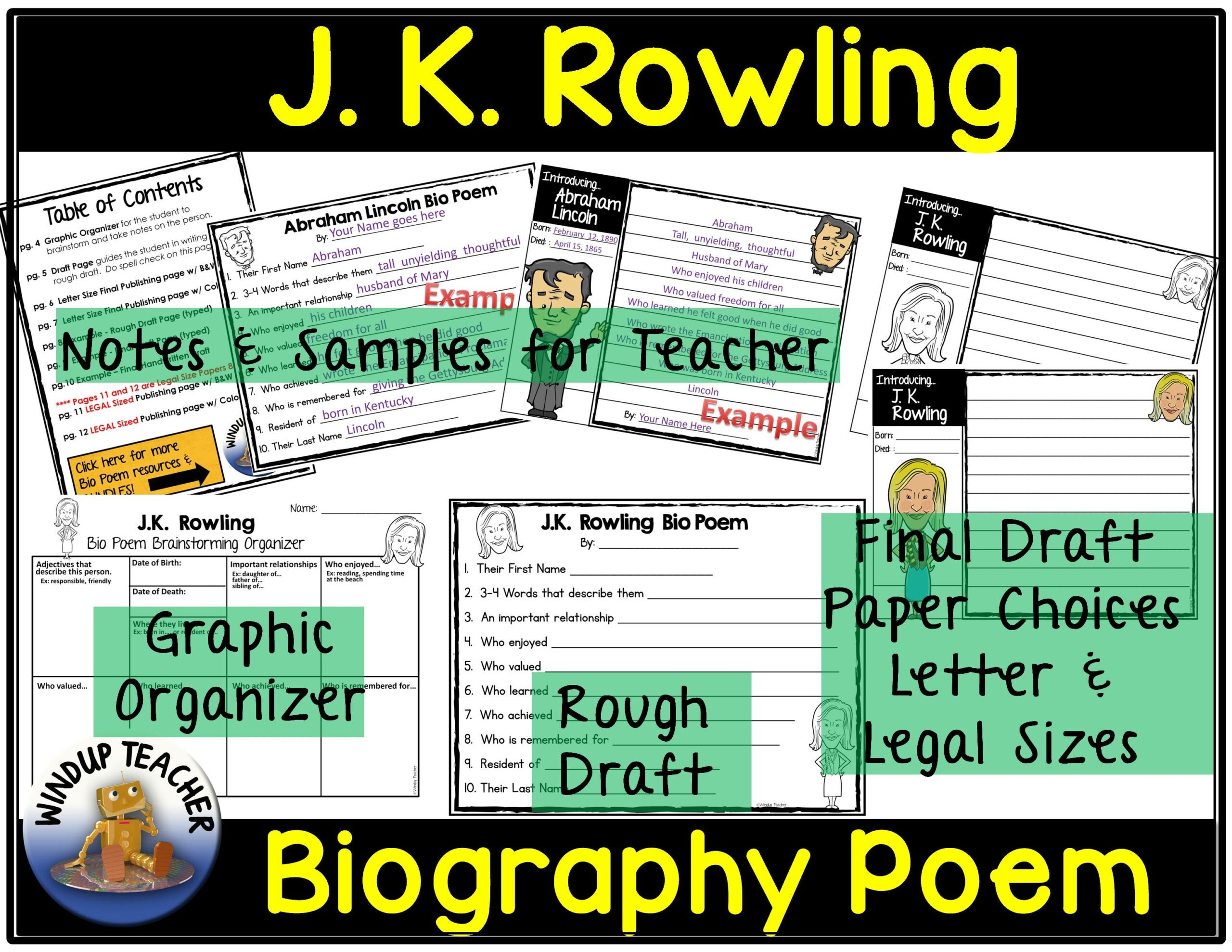 J.K. Rowling Poem Writing Activity | Made By Teachers