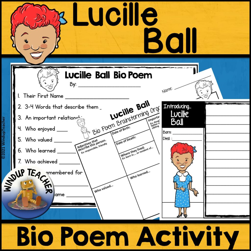 Lucille Ball Poem Writing Activity | Made By Teachers