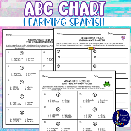ABC Chart in Spanish with Translation Shown in English | Made By Teachers