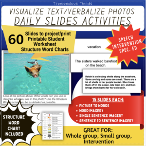 4-Step Daily Activities: Verbalize Pictures & Visualize Text Strategies ...