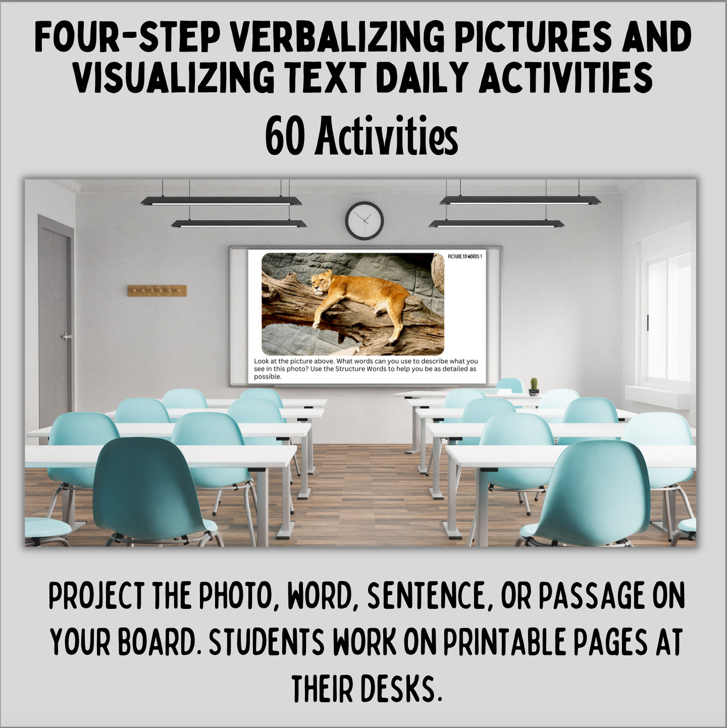 4-Step Daily Activities: Verbalize Pictures & Visualize Text Strategies ...