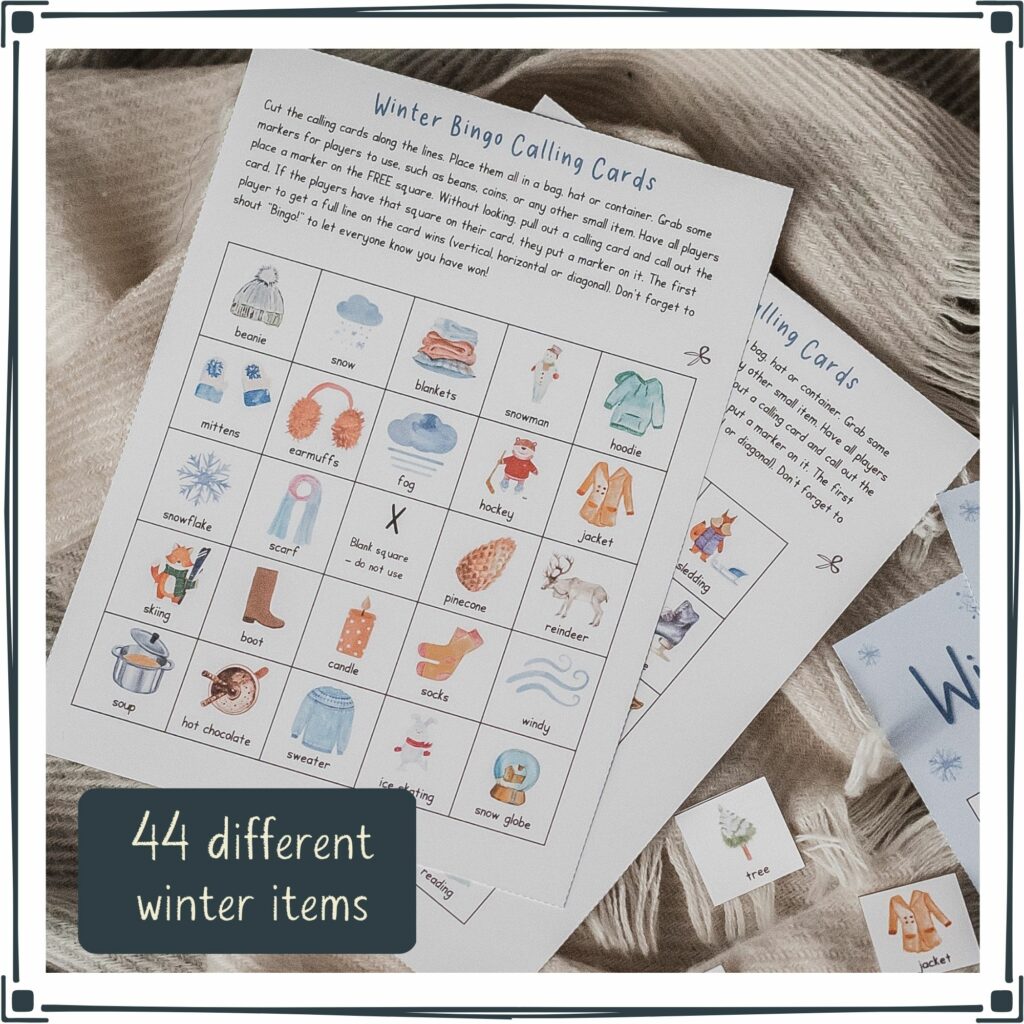 Winter Bingo Game - Learn About Seasons Activity - Vocabulary Building ...